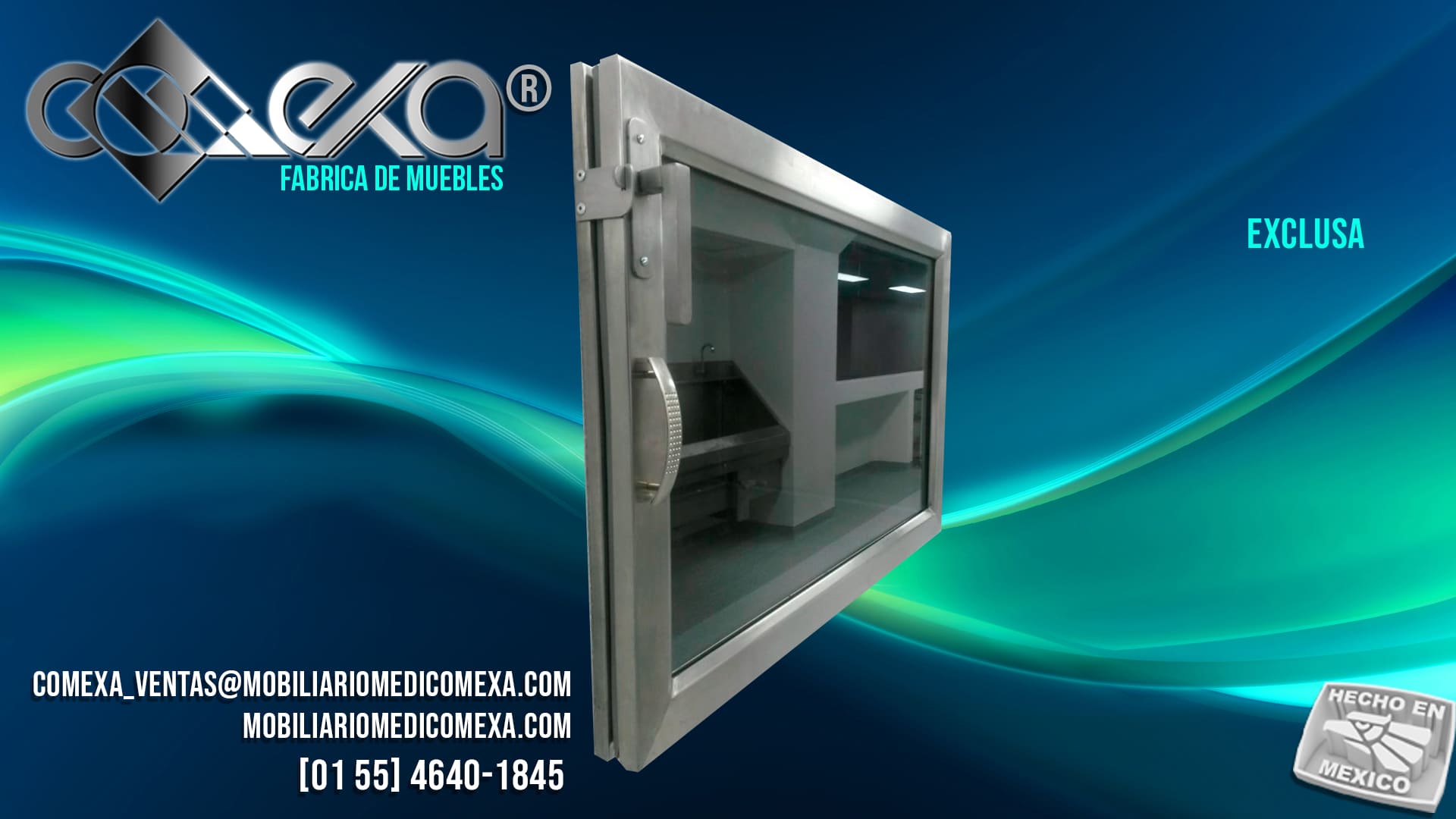 Esclusa de acero inoxidable y cristal | Mobiliario Médico Comexa